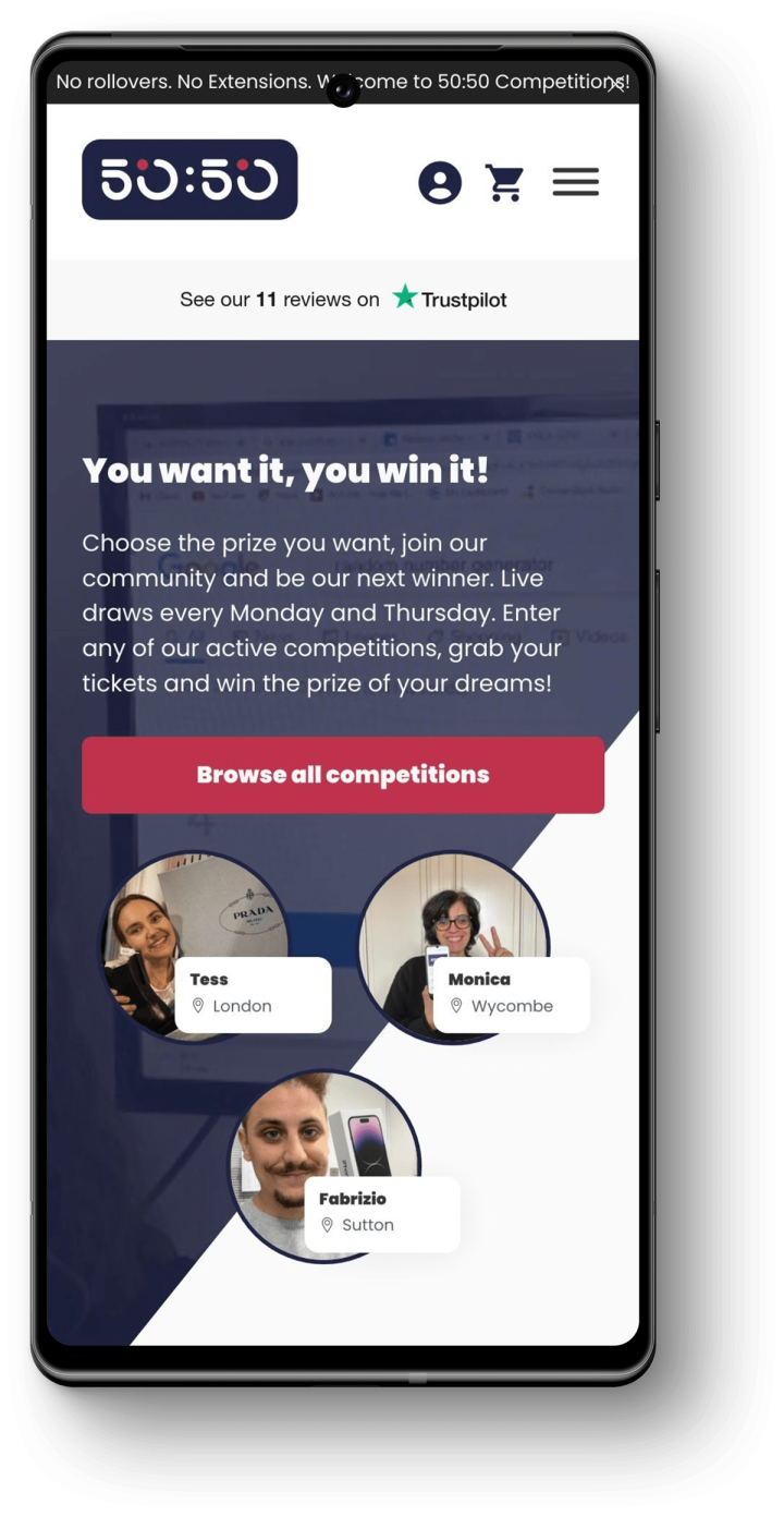 Competition Website Design for Raffles & Comps. Order Now!